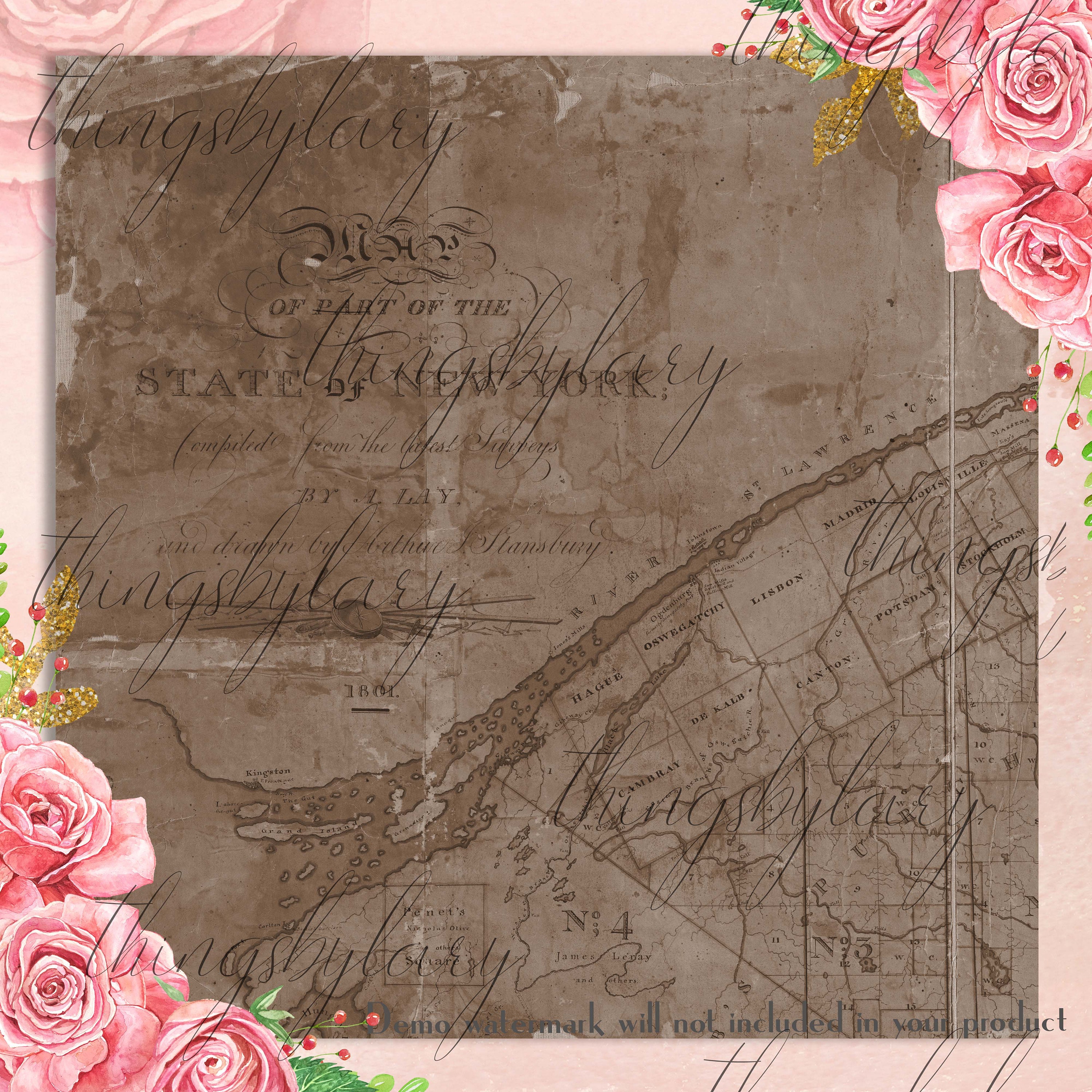 100 Vintage Maps Digital Papers 12x12" 300 Dpi Commercial Use Planner ...