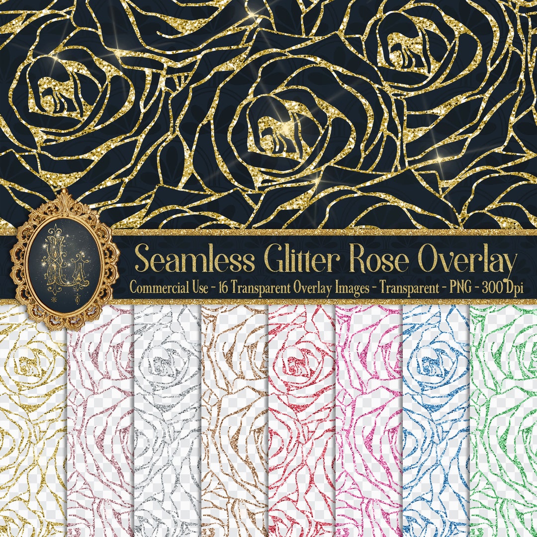 16 Seamless Glitter Rose Net Overlay Digital Images PNG Transparent ...