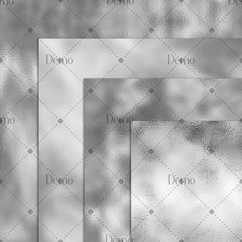 16 Seamless Silver Foil Digital Papers 12" 300 Dpi Commercial Use ...