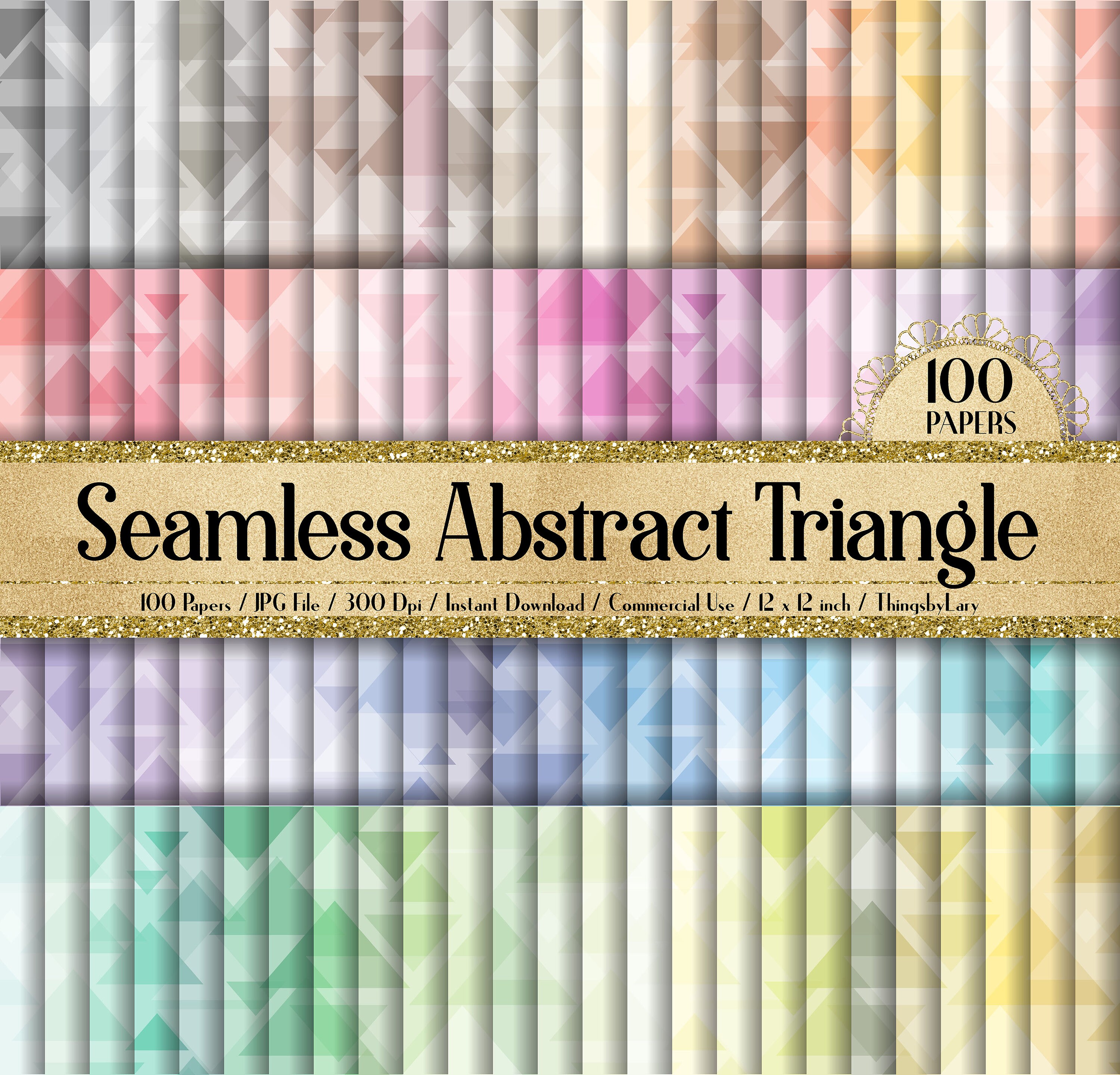 100 Seamless Abstract Triangle Geometric Digital Papers - Etsy