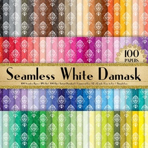 100 Seamless Damask Papers 12 Inch 300 Dpi Commercial Use Instant ...