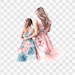 13 Watercolor Mom and Daughter From the Back View Isolated Transparent ...