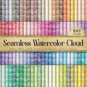 100 Seamless Watercolor Cloud Papers 12 Inch 300 Dpi Commercial Use ...