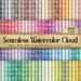 100 Seamless Watercolor Cloud Papers 12 Inch 300 Dpi Commercial Use ...