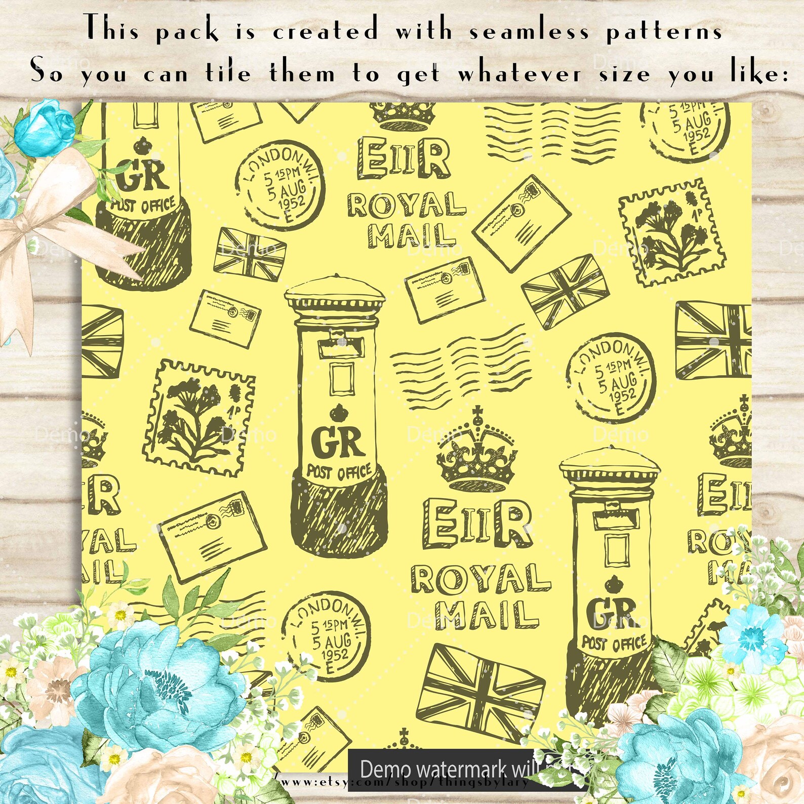 100 Seamless Vintage Royal Mail Papers in 12 X 12 - Etsy