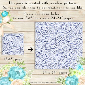 100 Seamless Number With Glitter Dot Papers in 12", Number Paper ...