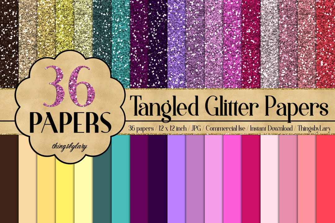 36 Princess Papers 12", Glitter Paper, Solid Color Paper,300 Dpi ...