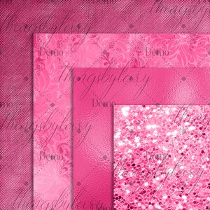 16 Luxury Aloe and Hot Pink Digital Paper Pack, Commercial Use, Luxury ...