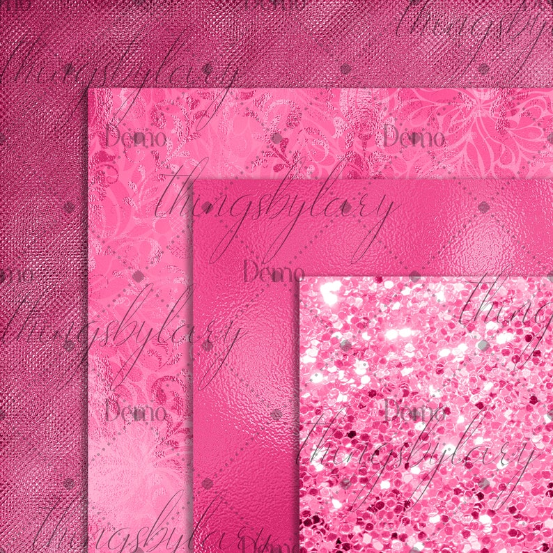16 Luxury Aloe and Hot Pink Digital Paper Pack Commercial - Etsy