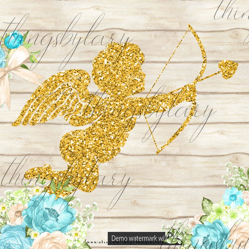 100 Glitter Cupid Love Clipart, Love Digital Clip Art, Valentine ...