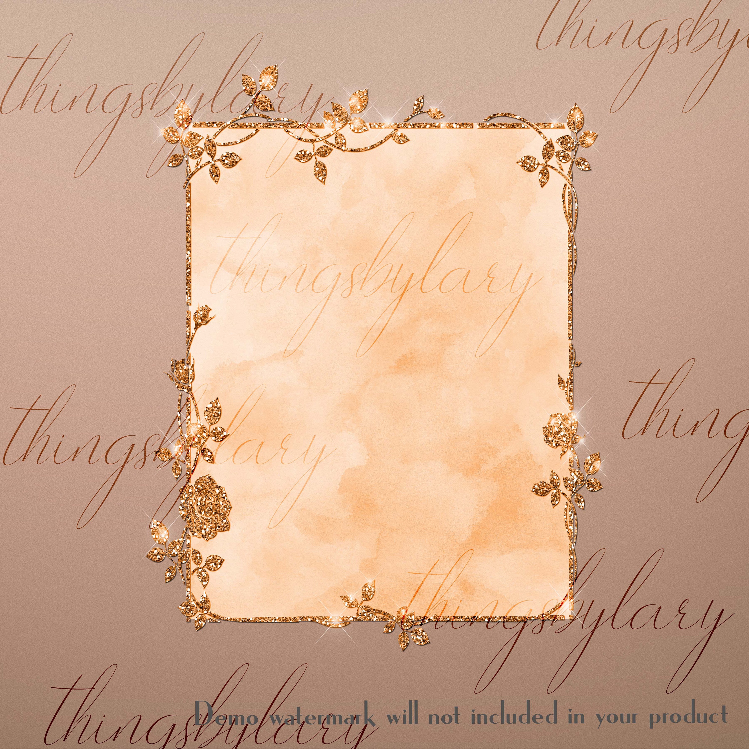 254 Glitter & Watercolor Floral Frames 8.5x11 Clip Arts PNG | Etsy