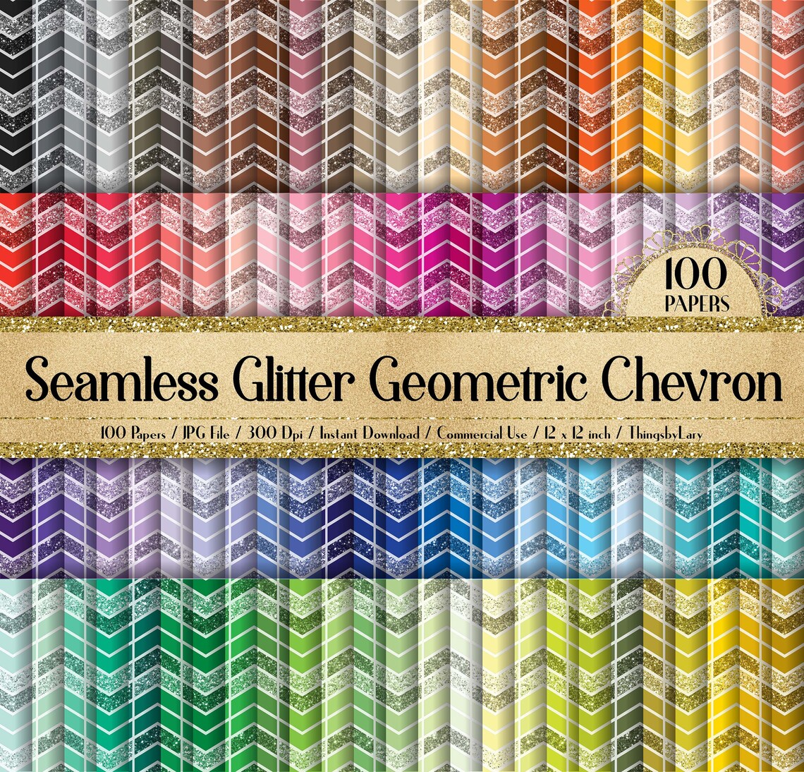 100 Seamless Glitter Geometric Chevron Digital Papers - Etsy