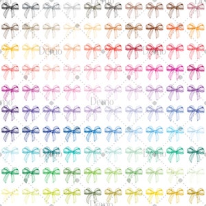 100 Hand Painted Watercolor Bow Clipart Bow Clipart Watercolor Clipart ...