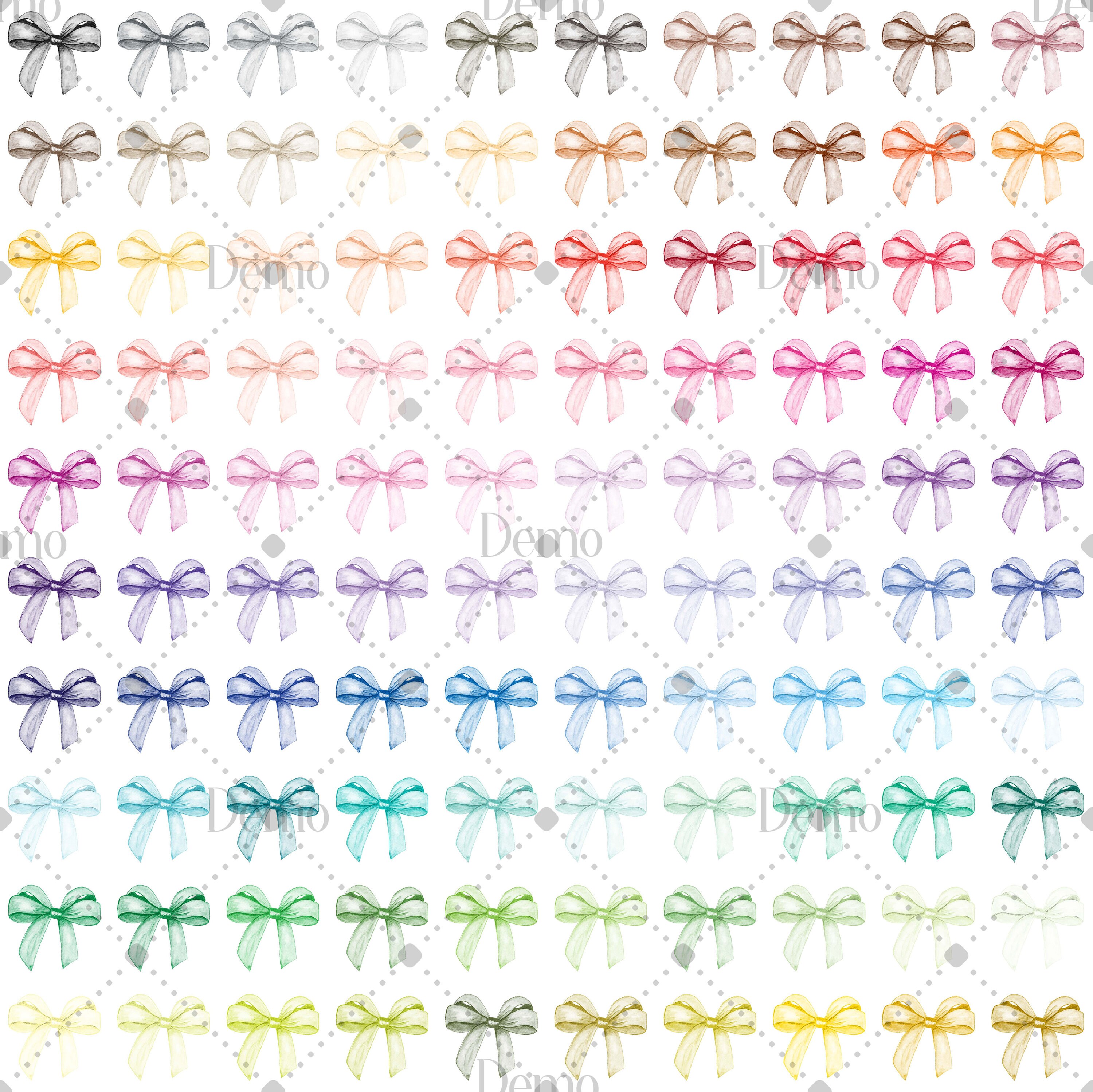 100 Hand Painted Watercolor Bow Clipart Bow Clipart Watercolor | Etsy