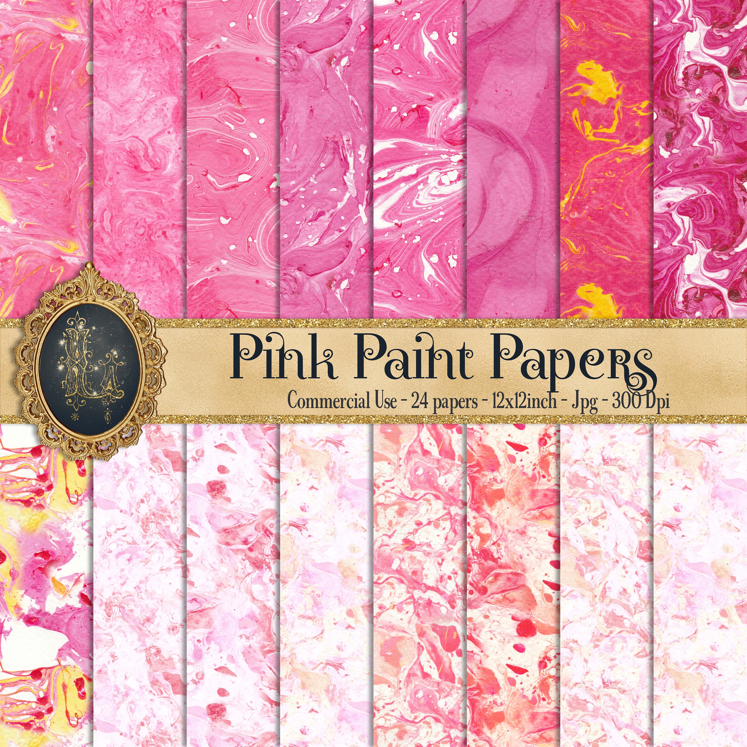 24 Pink Painted Texture Papers 12inch, 300 Dpi Planner Paper ...