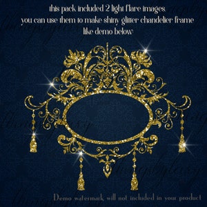 100 Glitter Antique Royal Chandelier Frames, Planner Clip Art Glitter ...