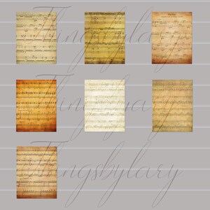 16 Antique Music Sheet Papers 8.5x11 in Instant Download Commercial Use ...