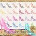 100 Hand Painted Watercolor Shiny High Heels Cliparts, Scrapbook, Shiny ...