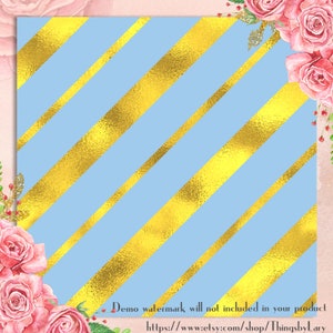 100 Seamless Gold Foil Striped Papers 12 Inch 300 Dpi Instant Download ...