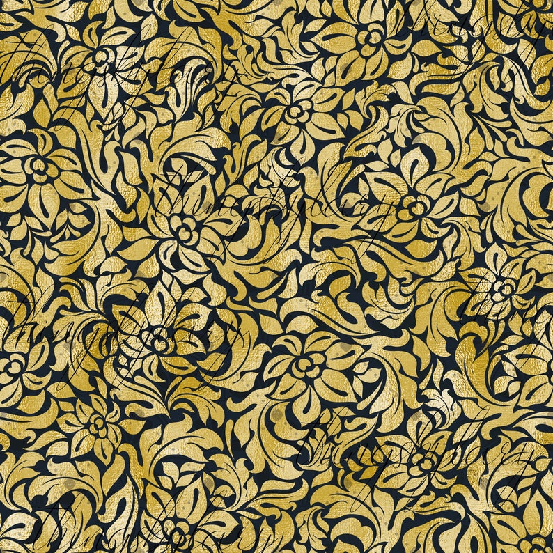42 Gold Foil Seamless Damask Ornament Overlays 12inch | Etsy
