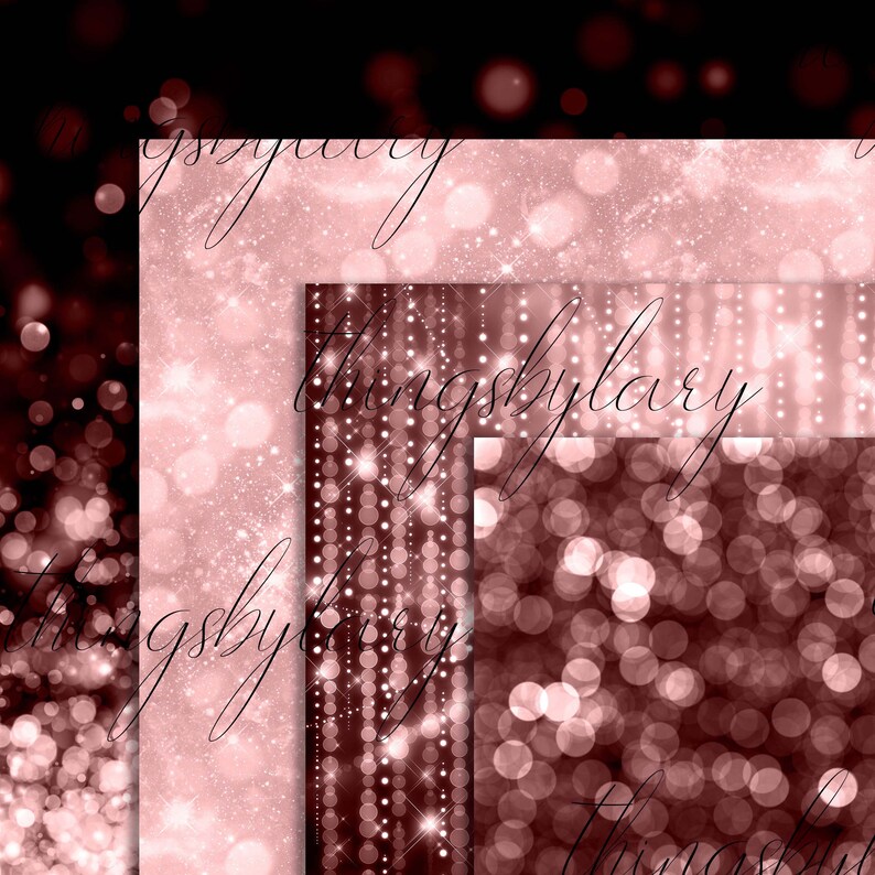 42 Rose Gold Bokeh Papers 12 Inch, 300 Dpi Planner Paper, Commercial ...
