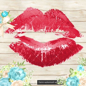 100 Lipstick Kiss Clipart, Valentine Clipart, Love Clipart, 100 Love ...