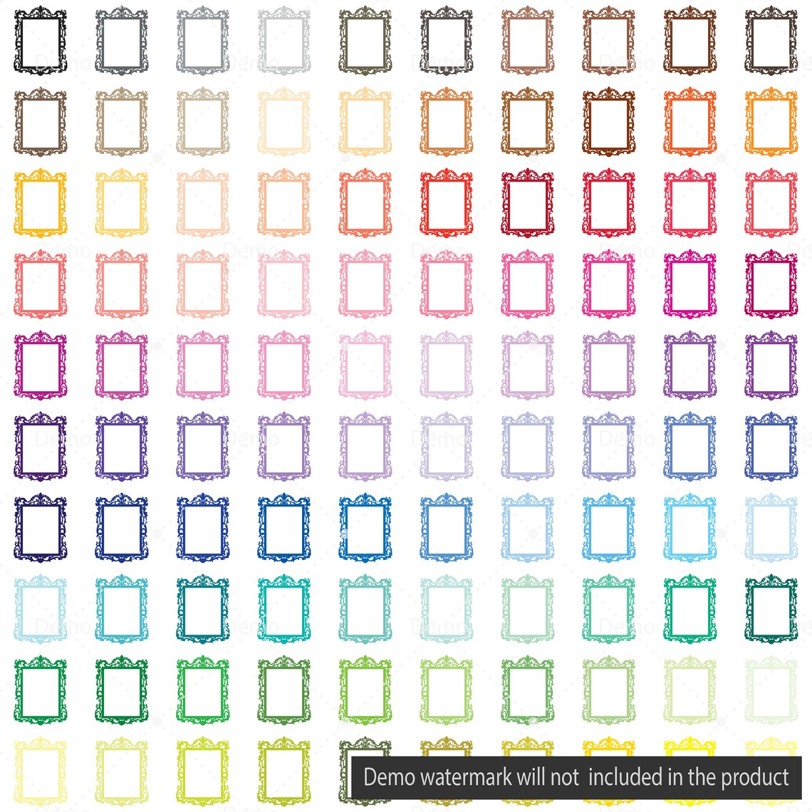 100 Vintage Rectangle Frame Clipart Vintage Mirror Clipart | Etsy