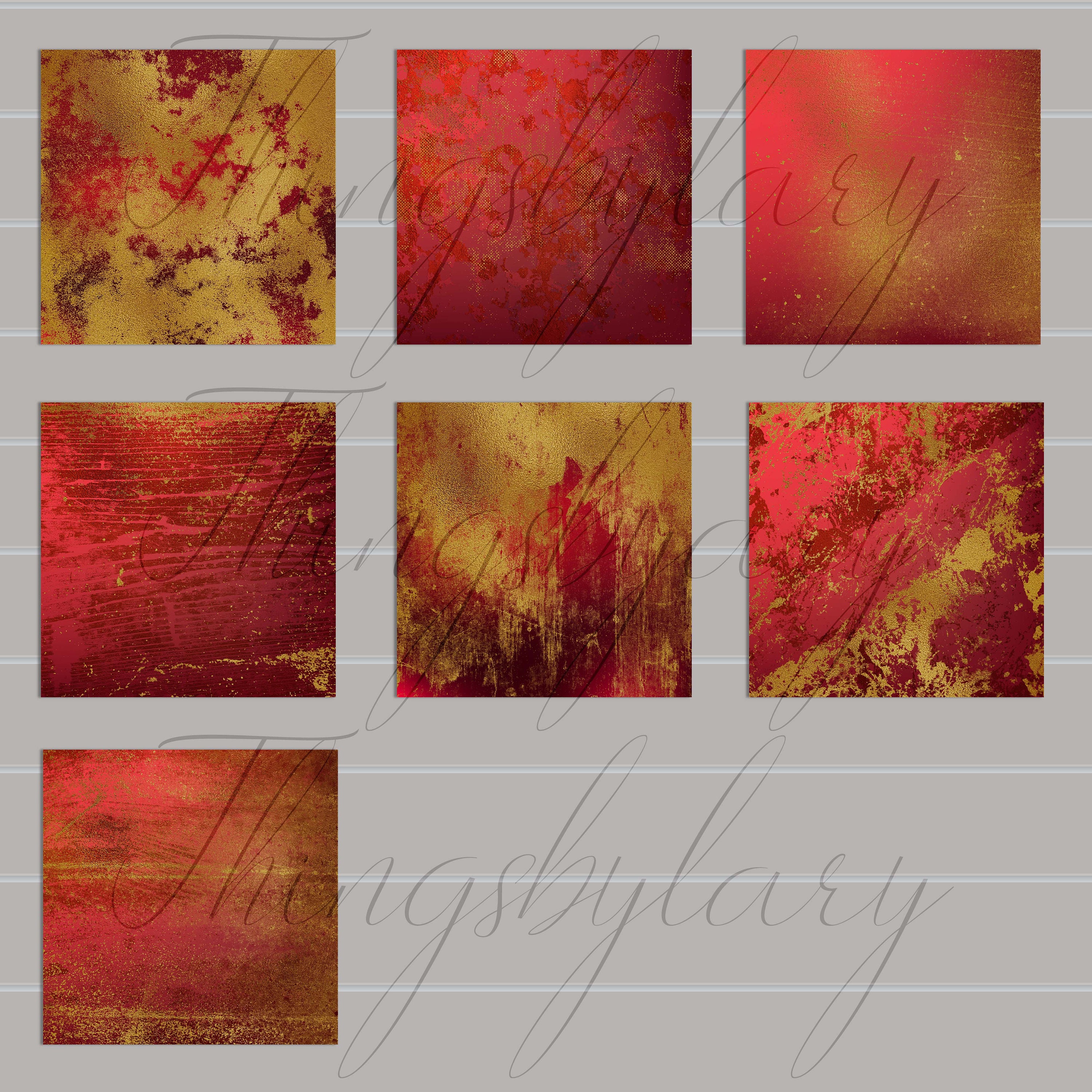 16 Distressed Red and Gold Digital Papers 12 300 Dpi - Etsy