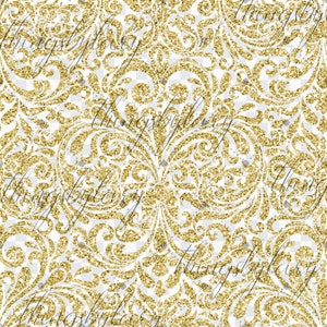 42 Gold Glitter Seamless Damask Ornament Overlays 12inch Transparent ...