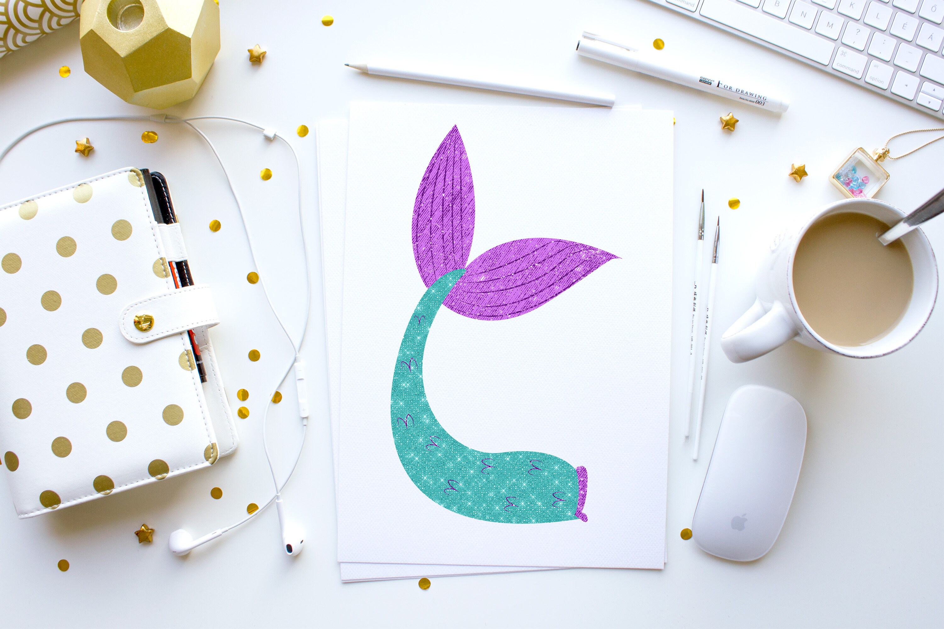 18 Glitter Mermaid Tails Overlay Images 300 Dpi PNG Instant Download ...