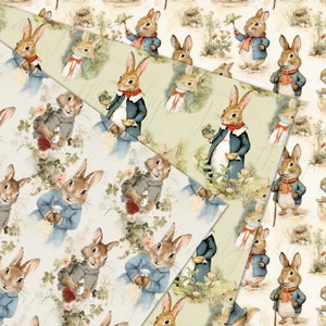 20 Seamless Vintage Peter Rabbit Ver 2 Digital Papers Commercial Use ...