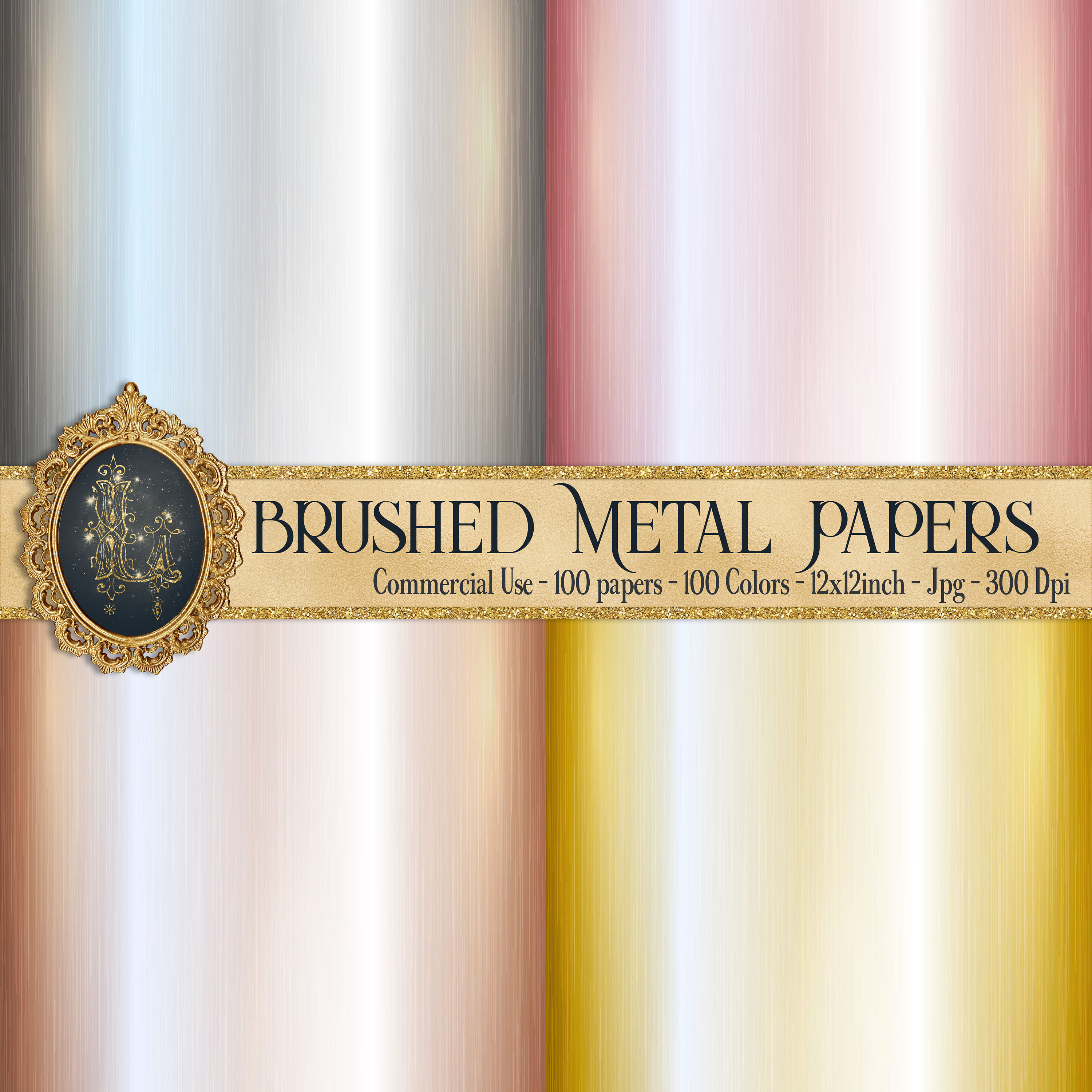 100 Brushed Metal Texture Papers in 12inch, 300 Dpi Planner Paper ...