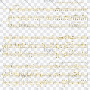 8 Gold Glitter Music Sheet Overlay Images 12 Inch, 300 Dpi Planner ...
