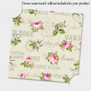 14 Vintage Flower Digital Papers 12", Flower Digital Paper, Vintage ...