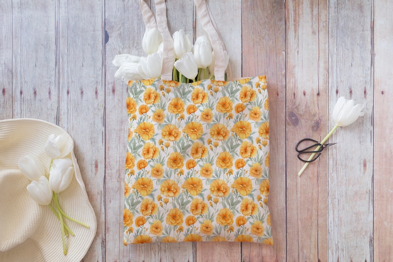 30 Seamless Watercolor Marigold Flowers Digital Papers Commercial Use ...