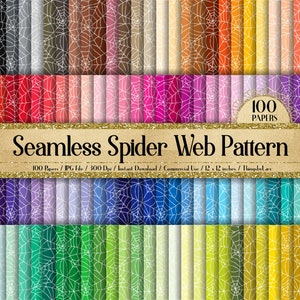 100 Seamless Spider Web Pattern Digital Papers Commercial Use Creepy ...