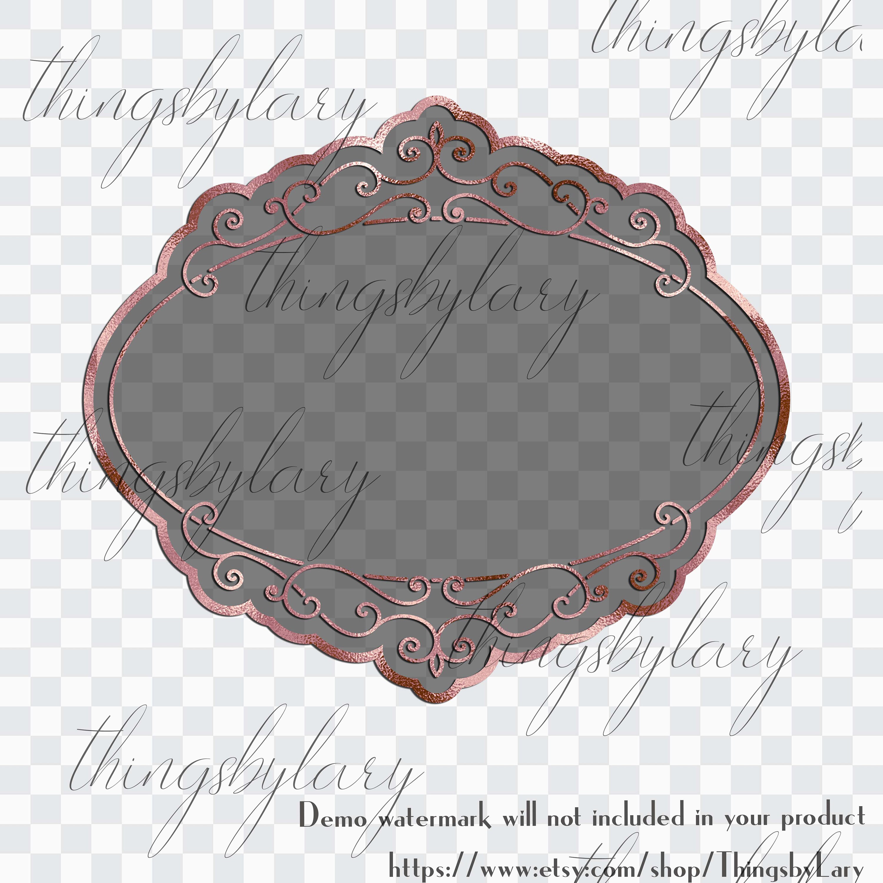 48 Luxury Rose Gold Label Frames 300 Dpi PNG Instant Download ...