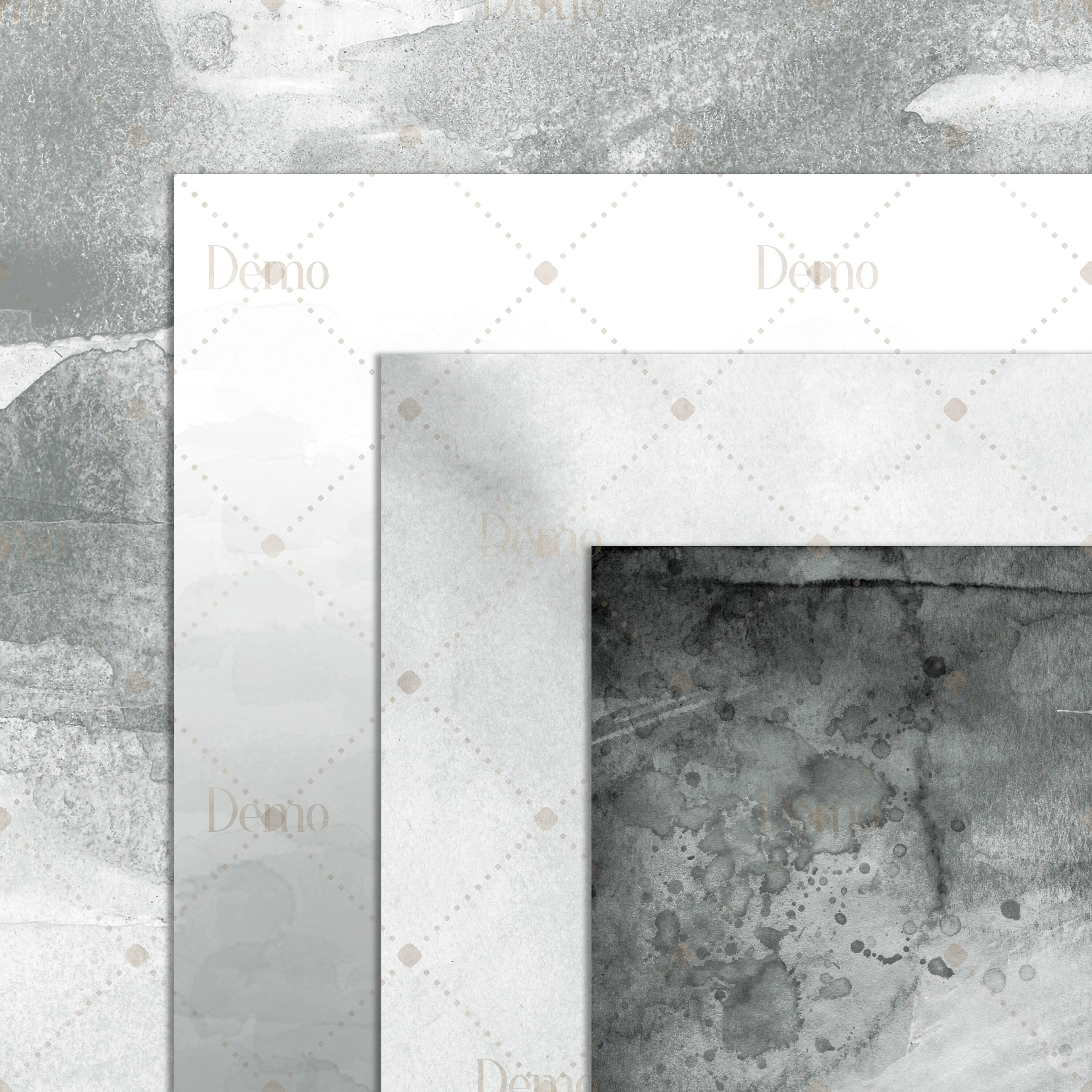 16 Neutral Gray Watercolor Texture Papers in 12inch, 300 Dpi Planner ...