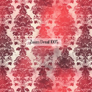 30 Seamless Vintage Red Faded Damask Digtal Papers 12x12" 300 Dpi ...