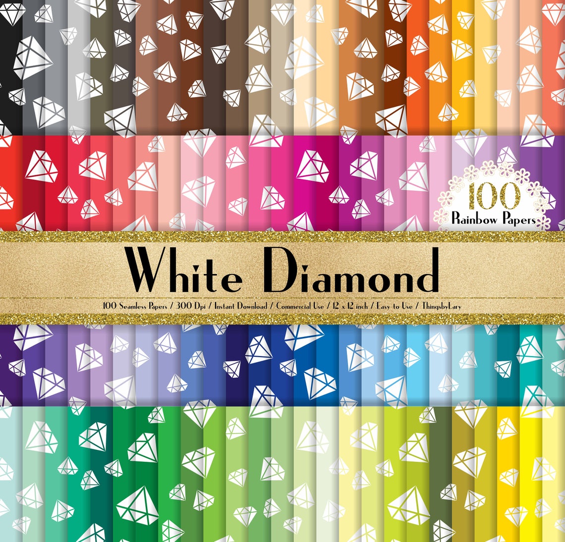 100 Seamless White Diamond Papers in 12 X 12 300 - Etsy
