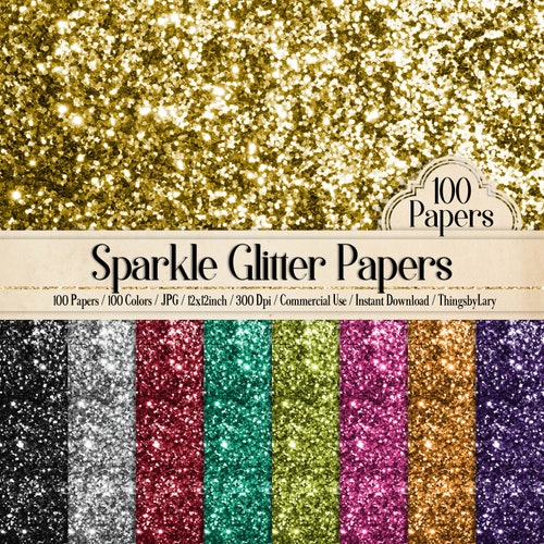100 Sparkle Glitter Digital Papers 12x12 Digital Glitter - Etsy