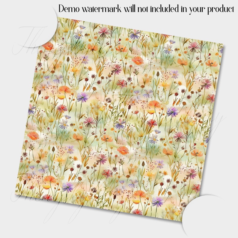 20 Seamless Watercolor Meadow Pattern Digital Papers 12" Instant ...