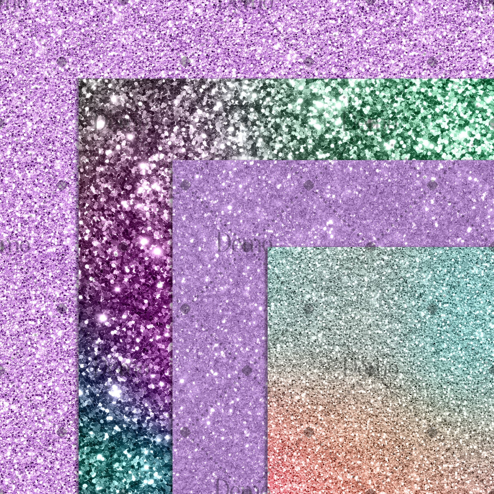 16 Magical Fairy Tale Unicorn Mermaid Glitter Digital Papers | Etsy
