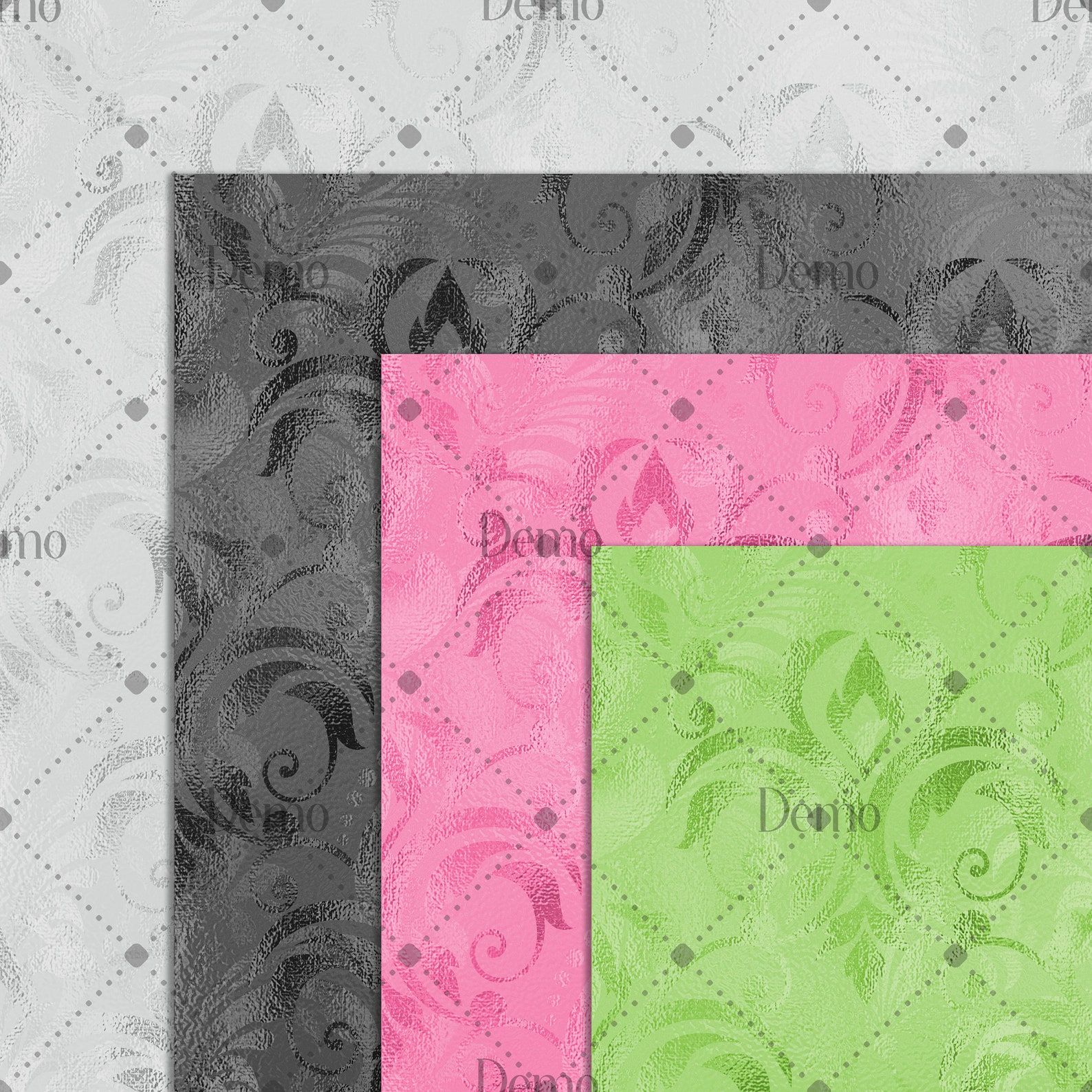 100 Vivid Luxury Foil Damask Texture Papers in 12inch 300 Dpi | Etsy