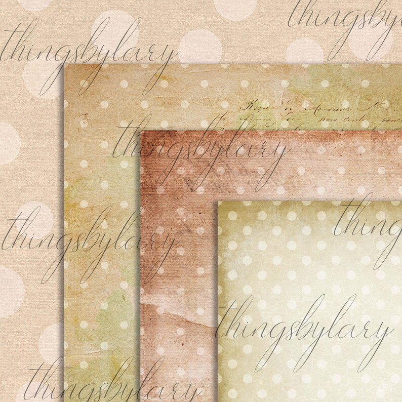 16 Antique Polka Dot Papers Instant Download Commercial Use 300 Dpi 12 ...