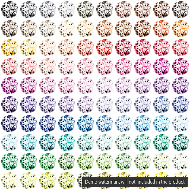 100 Round Diamond Clipart Diamond Clipart Round Shape | Etsy