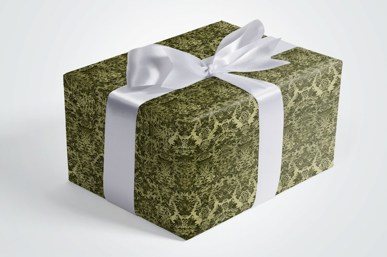 30 Seamless Vintage Olive Faded Damask Digtal Papers 12x12" 300 Dpi ...