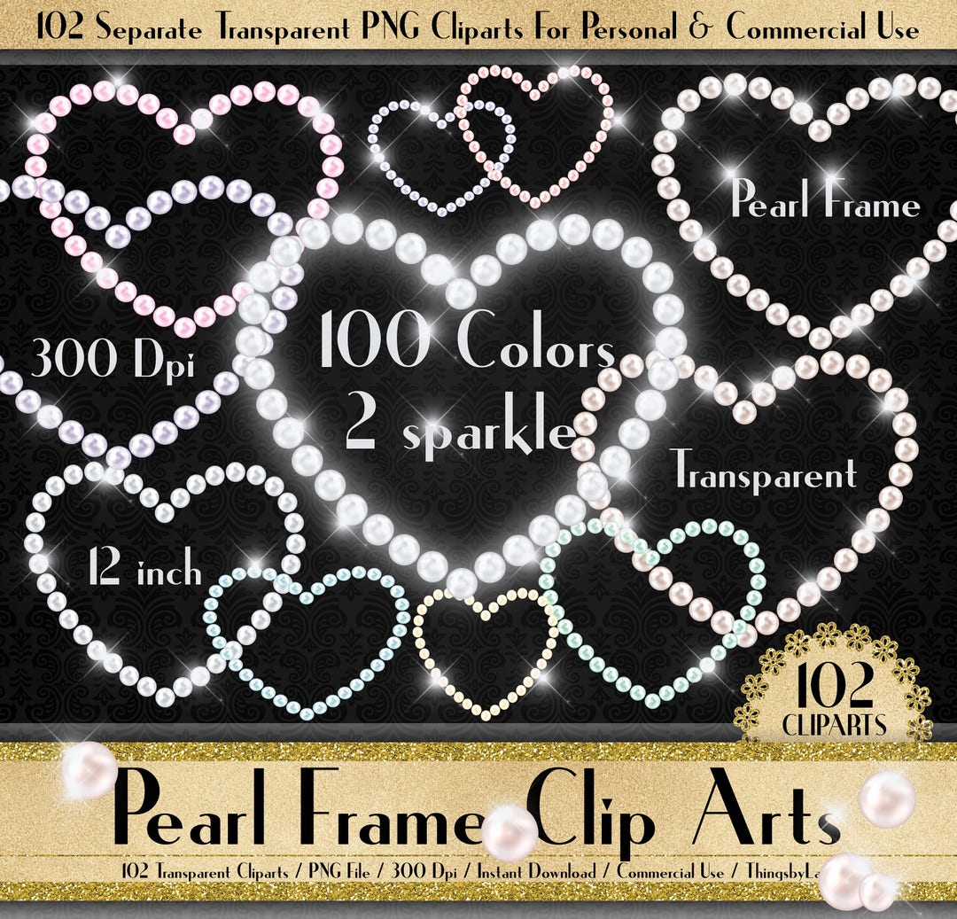 102 Pearl Heart Frame Clipart, Heart Frame, Pearl Frame, Pearl Clip Art ...