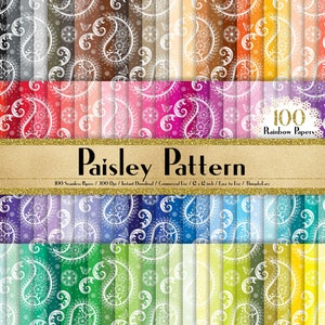 100 Seamless Paisley Pattern Papers in 12" X 12", 300 Dpi Planner Paper ...