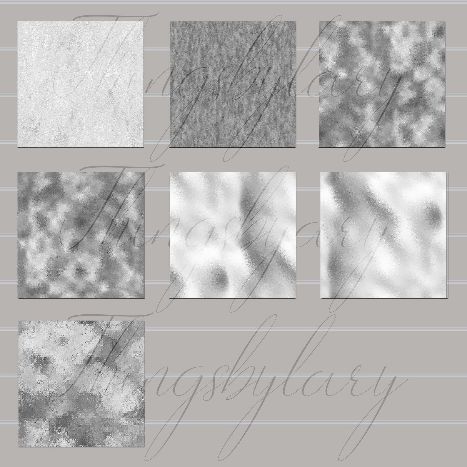 16 Seamless Silver Foil Digital Papers 12 300 Dpi | Etsy